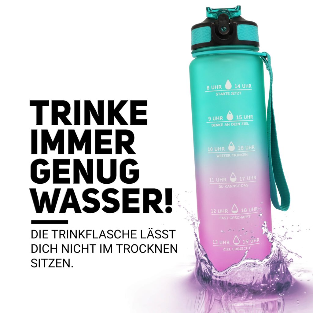 Trinkflasche mit Uhrzeit Deutsch - Zeichnen-Malen-Zubehör